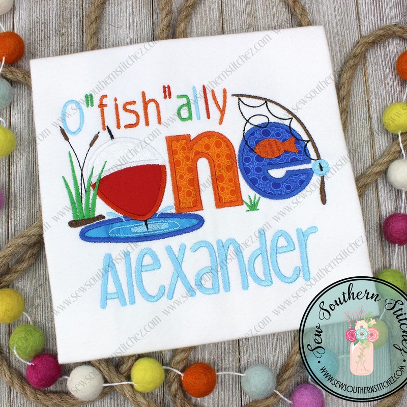 Fishing Applique - Etsy