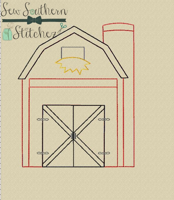 Raggedy Barn Applique Design Bean Finish Quick Stitch | Etsy