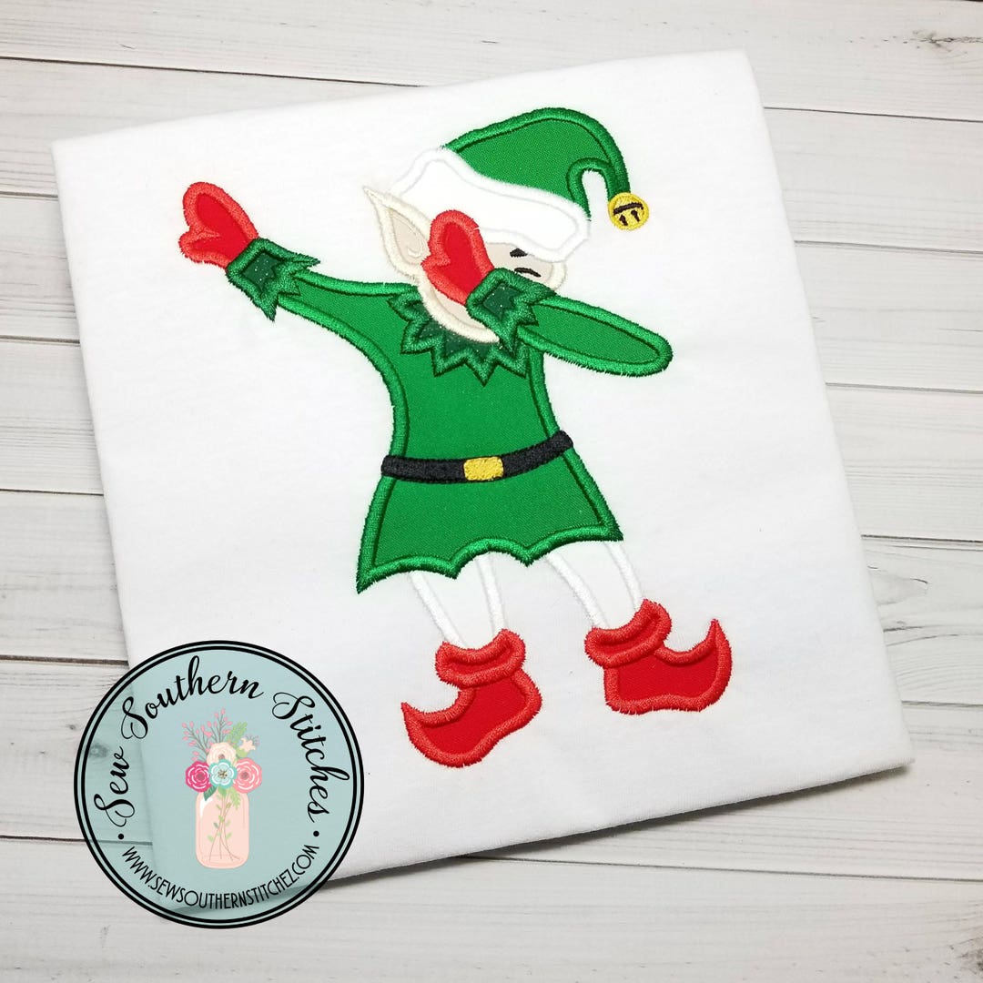 Dabbing Elf Applique Design Christmas Dancing Elf Instant - Etsy