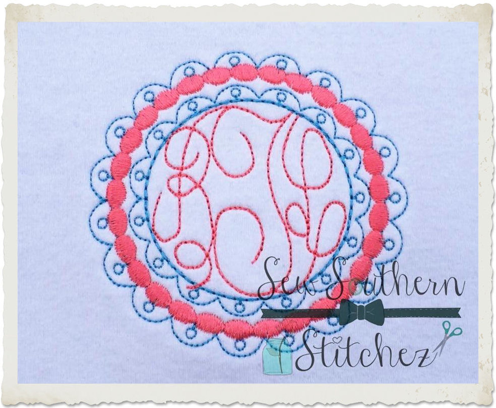 Floss Monogram Font in 5 Sizes ~ Great for Small Items ~ Instant ...