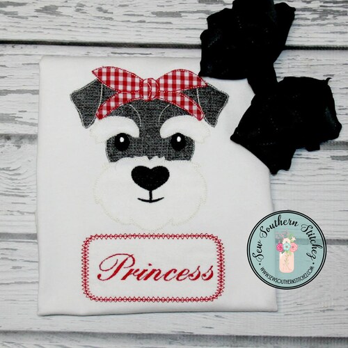 Zig Zag Schnauzer Applique Design Dog Applique Instant - Etsy