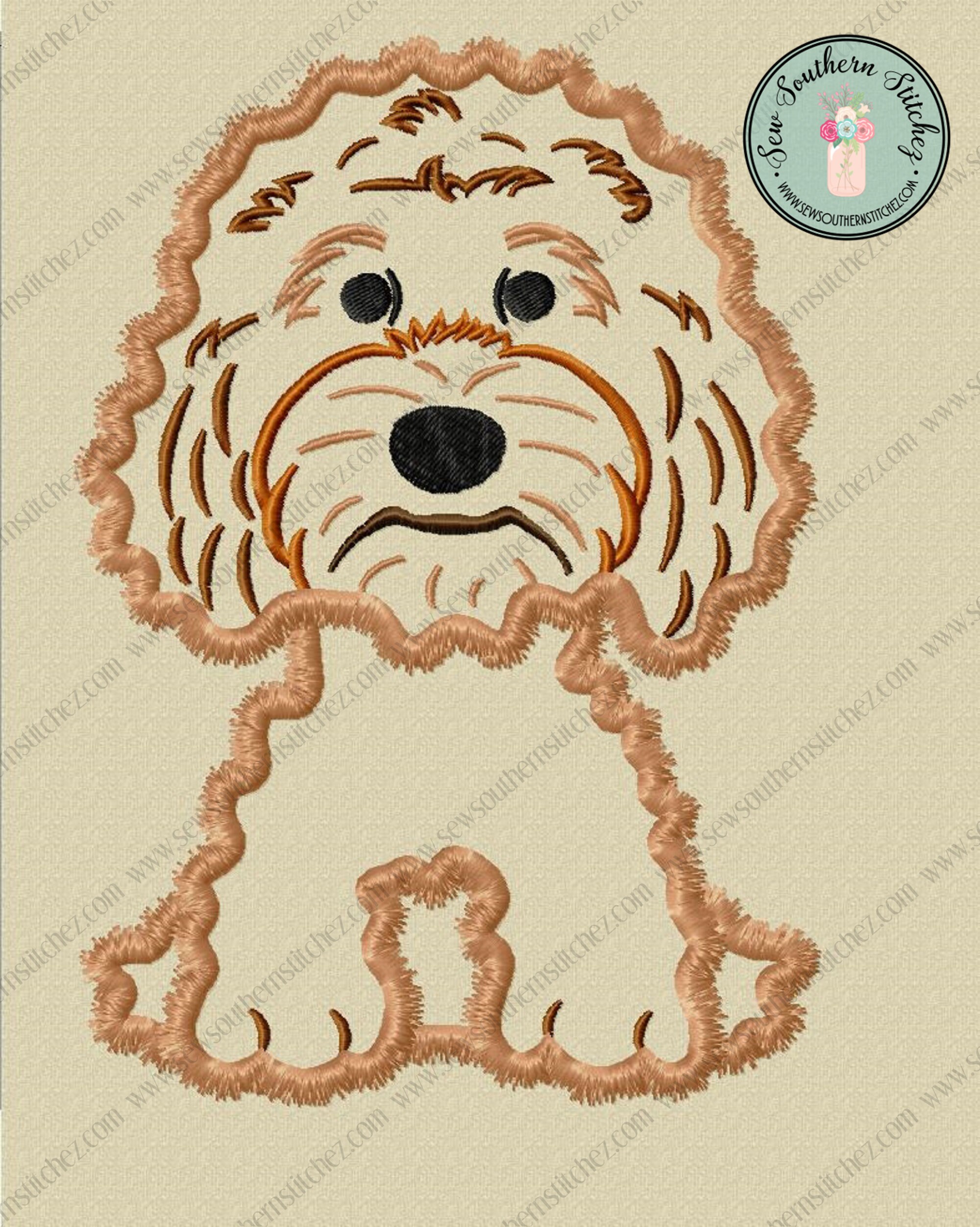 Doodle Dog Applique ~ Golden Doodle Dog Applique ~ Plain Doodle Dog ...