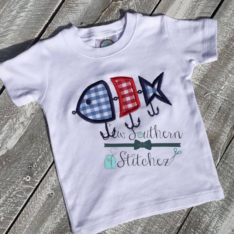 Fishing Applique - Etsy