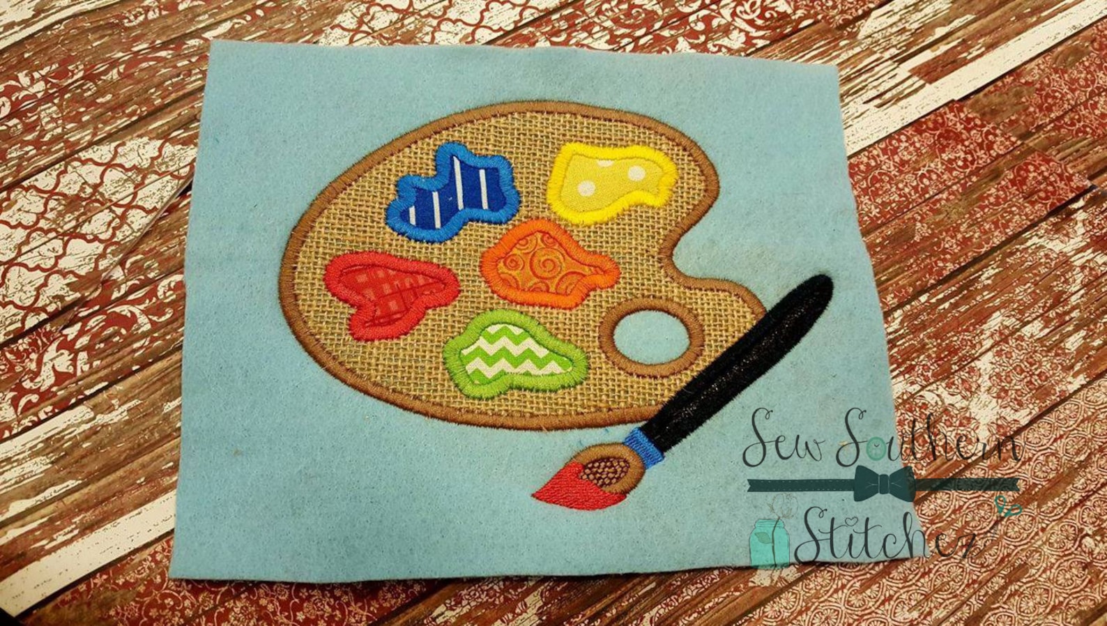 Paint Palette Applique Design ~ Instant Download - Etsy