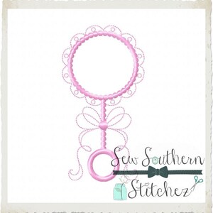 Vintage Baby Rattle Applique Design ~ Baby Girl ~ Shabby Chic ~ Made ...