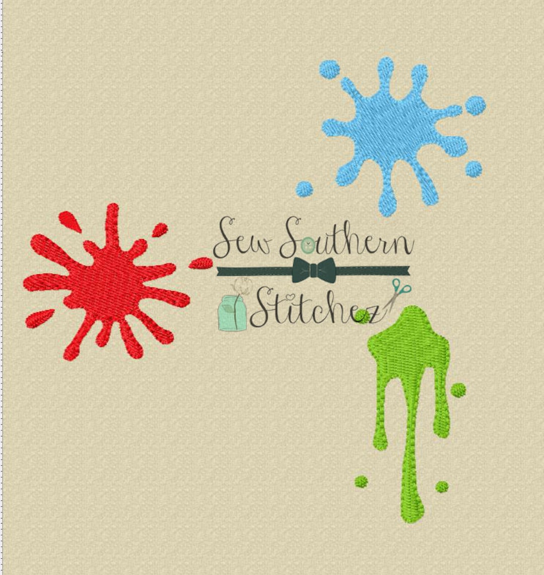 Paint Splatters Embroidery Design ~ Instant Download - Etsy