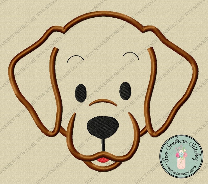 Labrador Dog Head Applique Design ~ Chocolate Lab, Yellow Lab or Black ...