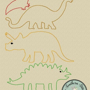 Raggedy Edge Dinosaurs Stacked Applique Design ~ Bean Finish ~ Quick ...