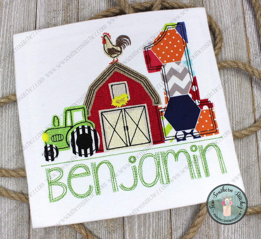 Raggedy Barn Applique Birthday Numbers ~ 1-5 ~ Includes Number, Barn ...