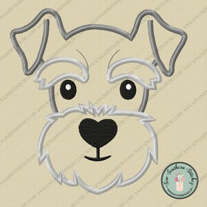 Satin Finish ~ Schnauzer Applique Design ~ Dog Applique ~ Instant ...
