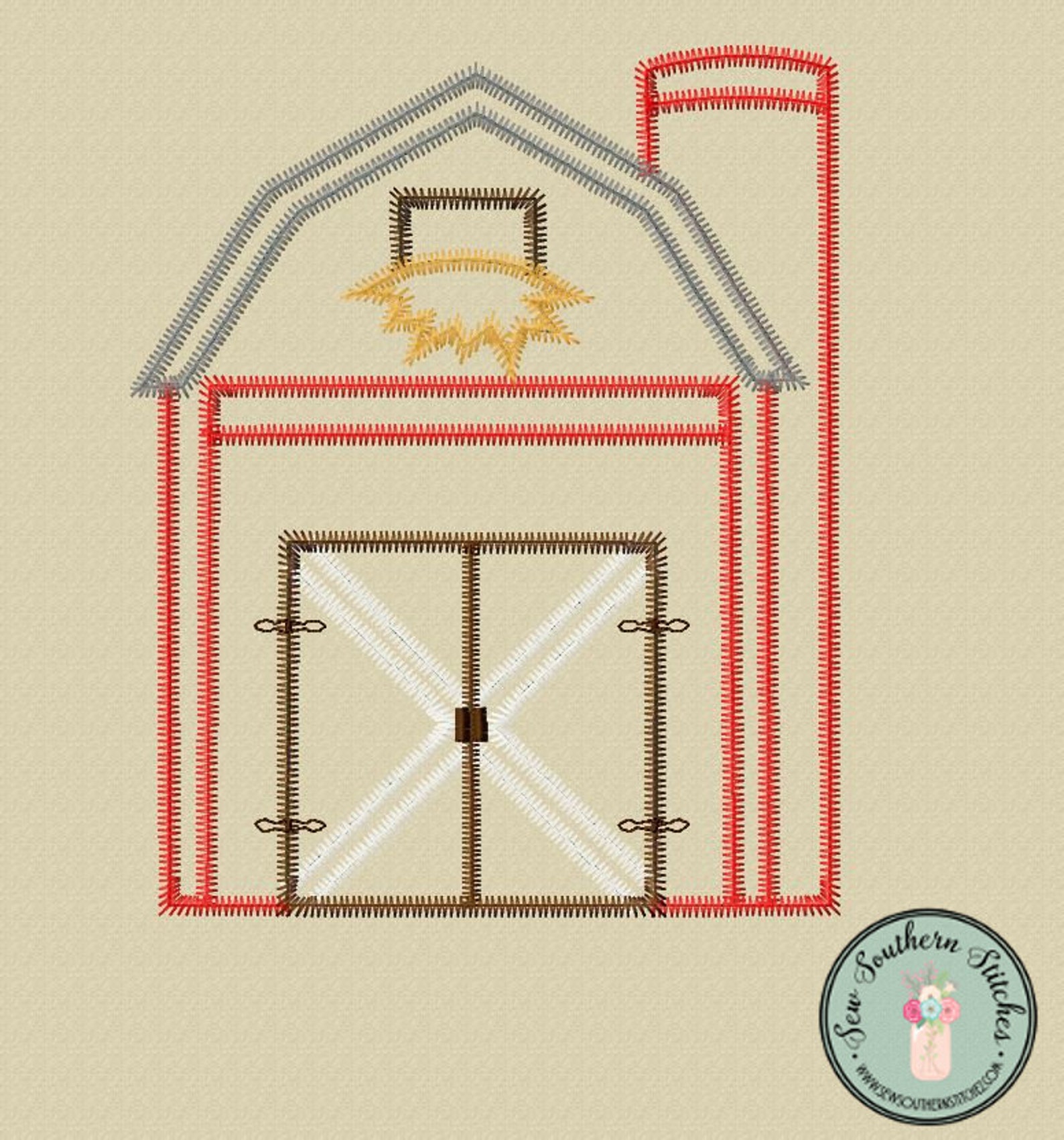 Zig Zag Barn Applique Design Farm Animals House Place to - Etsy