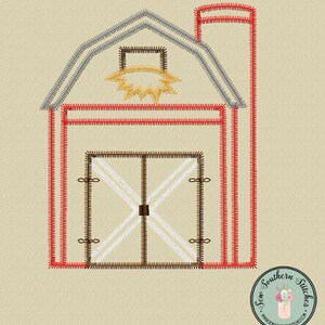 Zig Zag Barn Applique Design ~ Farm Animals House ~ Place to Store Hay ...