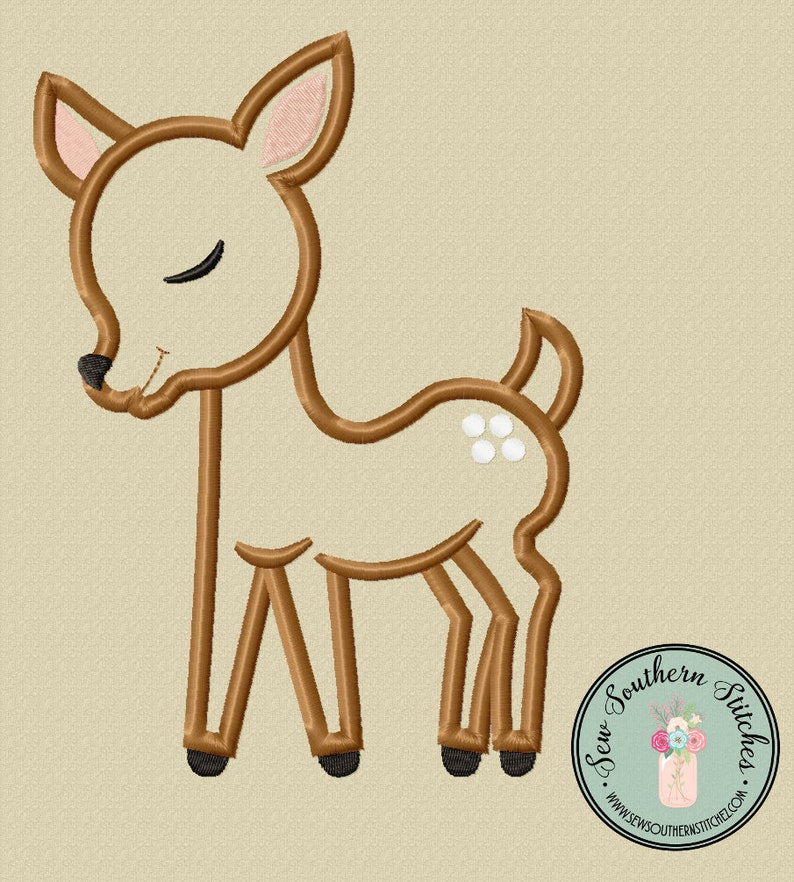 Little Deer Applique Design ~ Instant Download - Etsy
