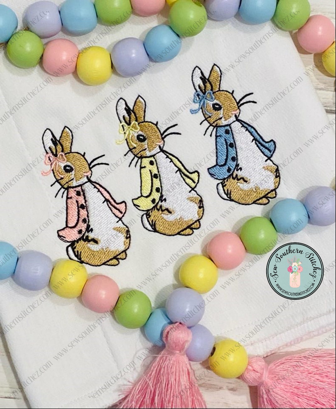 Miss Rabbit Trio Embroidery Design ~ Bunnies in a Row or Single ...