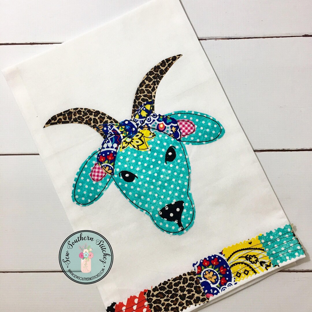 Raggedy Goat Wearing Headband/do~rag Applique Design ~ Instant Download ...