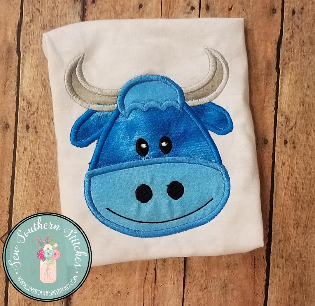 Blue Ox Applique Design ~ Paul Bunyan ~ Instant Download - Etsy