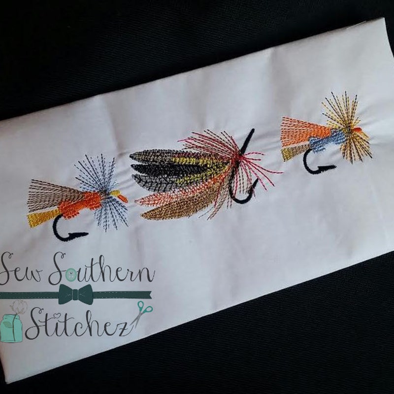 Fishing Embroidery - Etsy