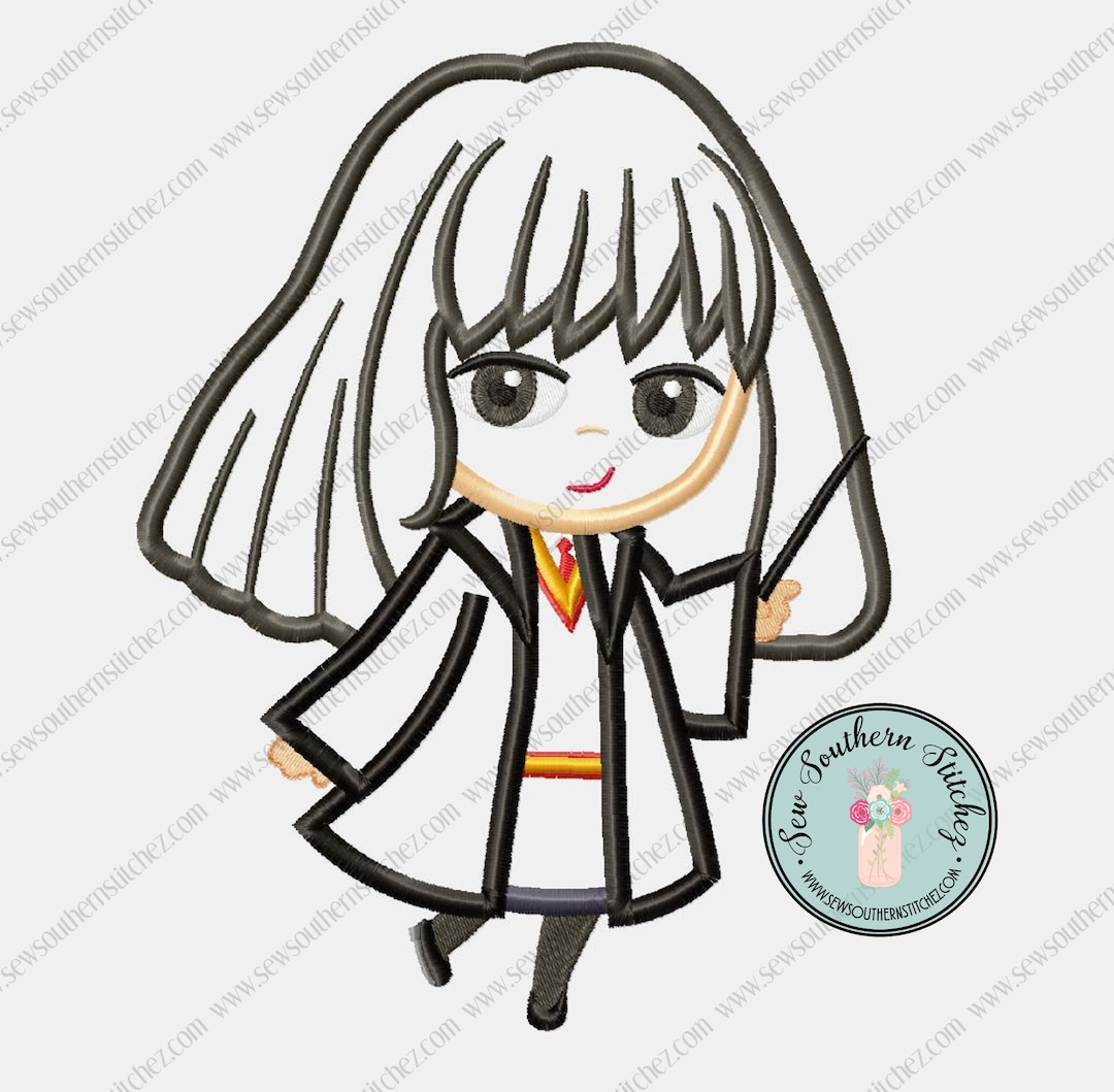 Magic Girl Applique Design ~ Asian Wizard Girl ~ Instant Download - Etsy