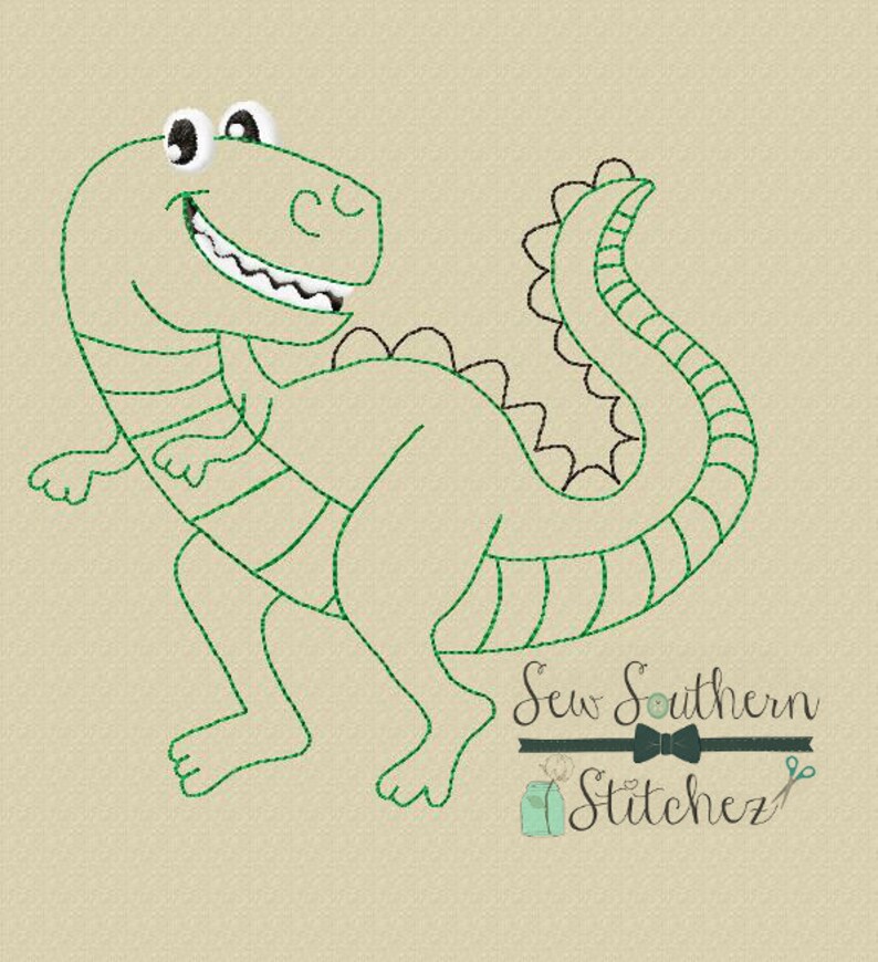 Raggedy Edge Dinosaur Applique Design ~ Bean Finish ~ Quick Stitch ...