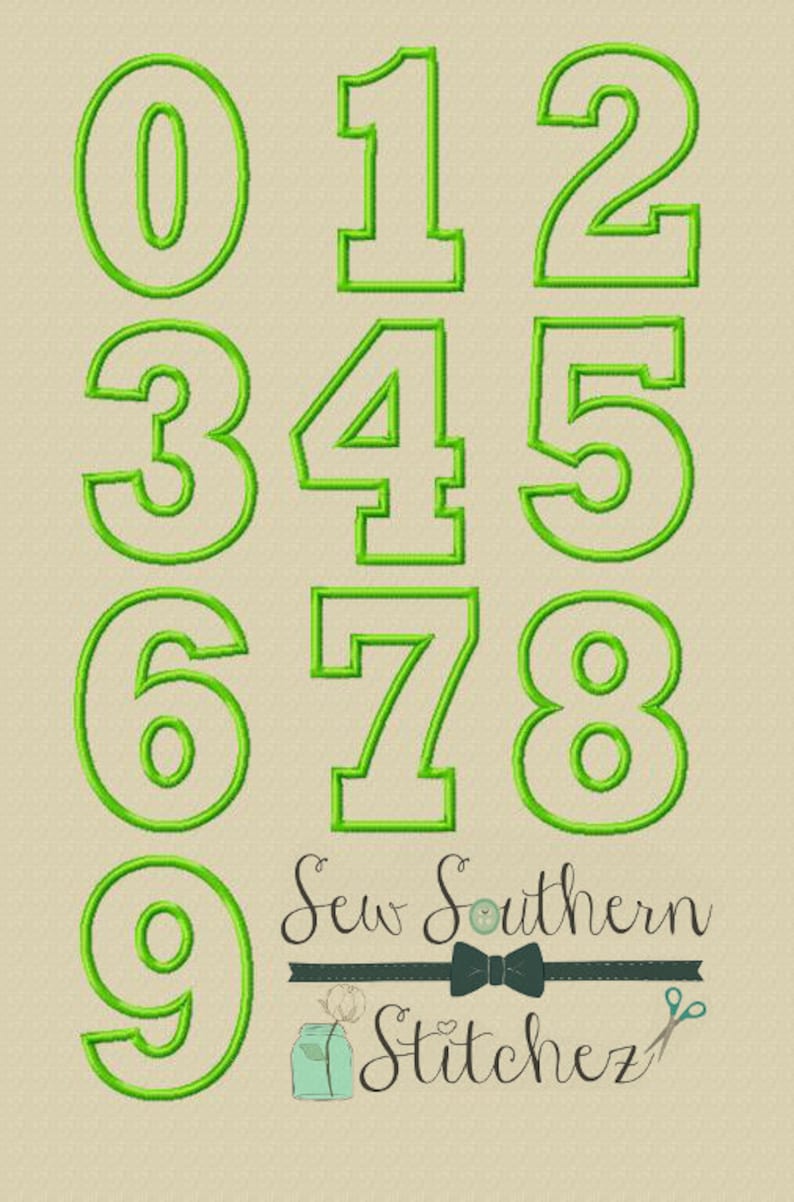 Chunky Number Set 0-9 in 5 Sizes 3 Styles Instant Download | Etsy