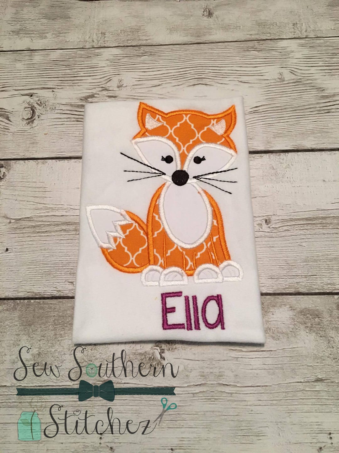 Girl Fox Applique Design ~ Red Fox ~ Instant Download - Etsy