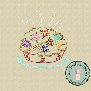 Vintage Pie Embroidery Design ~ Heirloom, Triple Bean, Sketch, Back ...