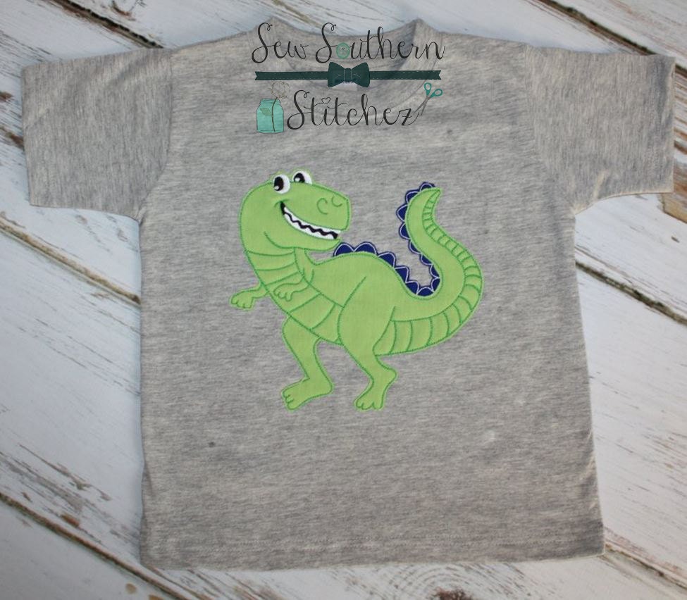 Raggedy Edge Dinosaur Applique Design Bean Finish Quick | Etsy