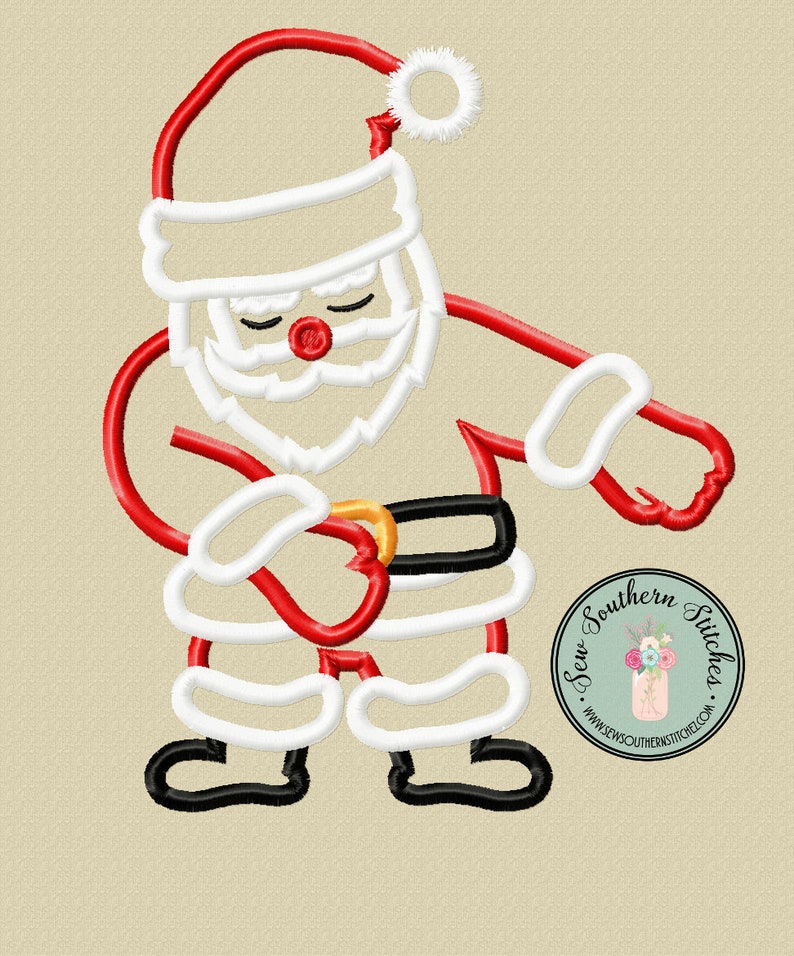 Flossing Santa Applique Design ~ Dancing ~ Dance Move Santa ~ Instant ...