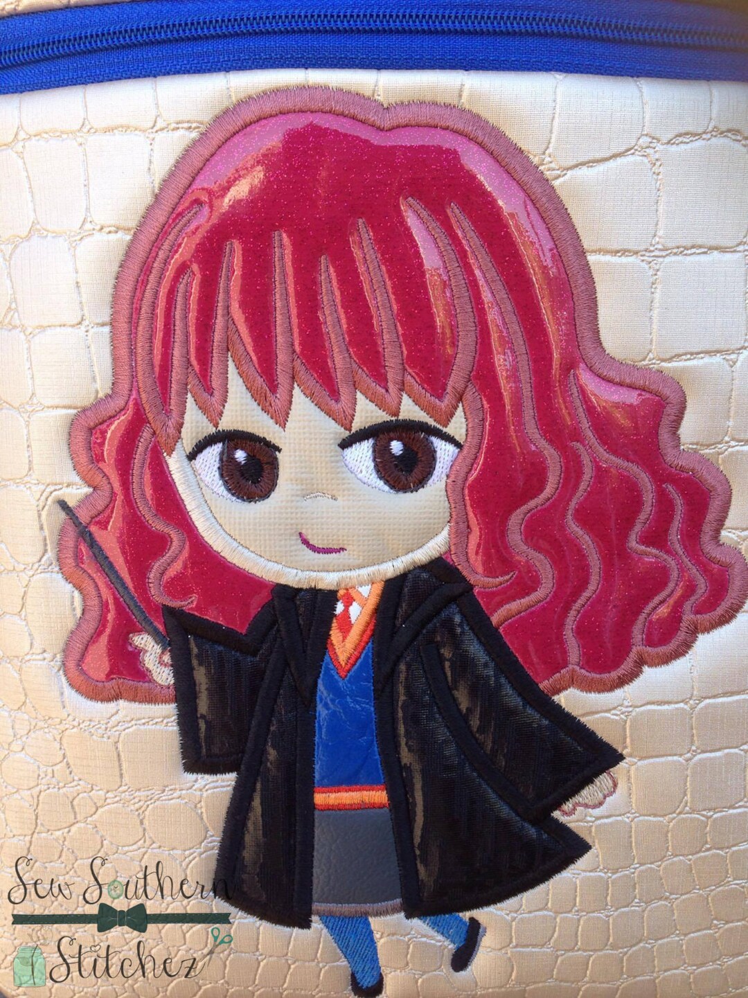 Magic Girl Applique Design ~ Red Headed Wizard Girl ~ Instant Download ...
