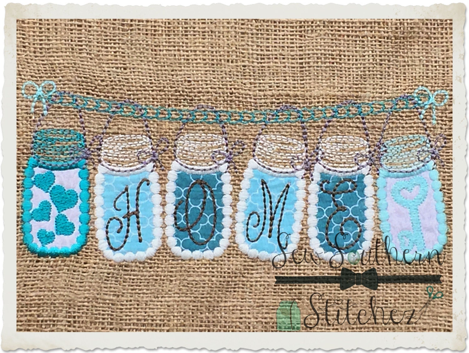 Mason Jar Home Decor Applique Design ~ Mason Jar Banner ~ Instant ...