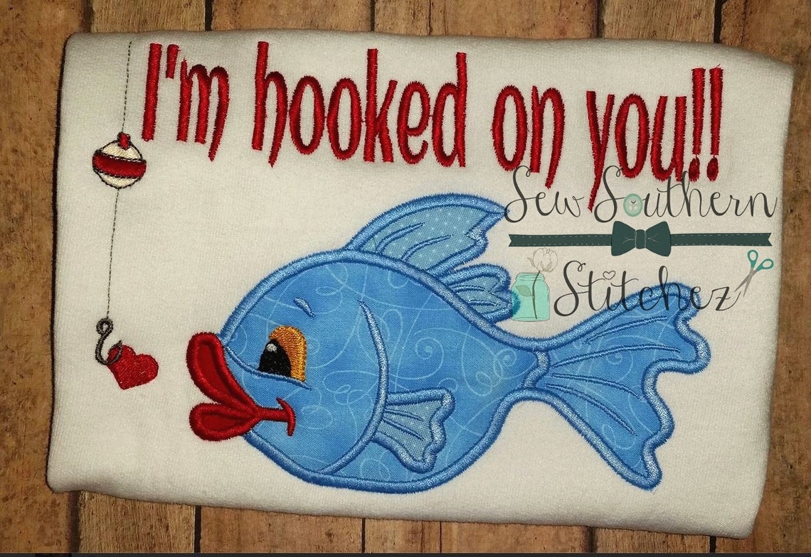 Cute Fish With Saying I'm Hooked on You Instant - Etsy
