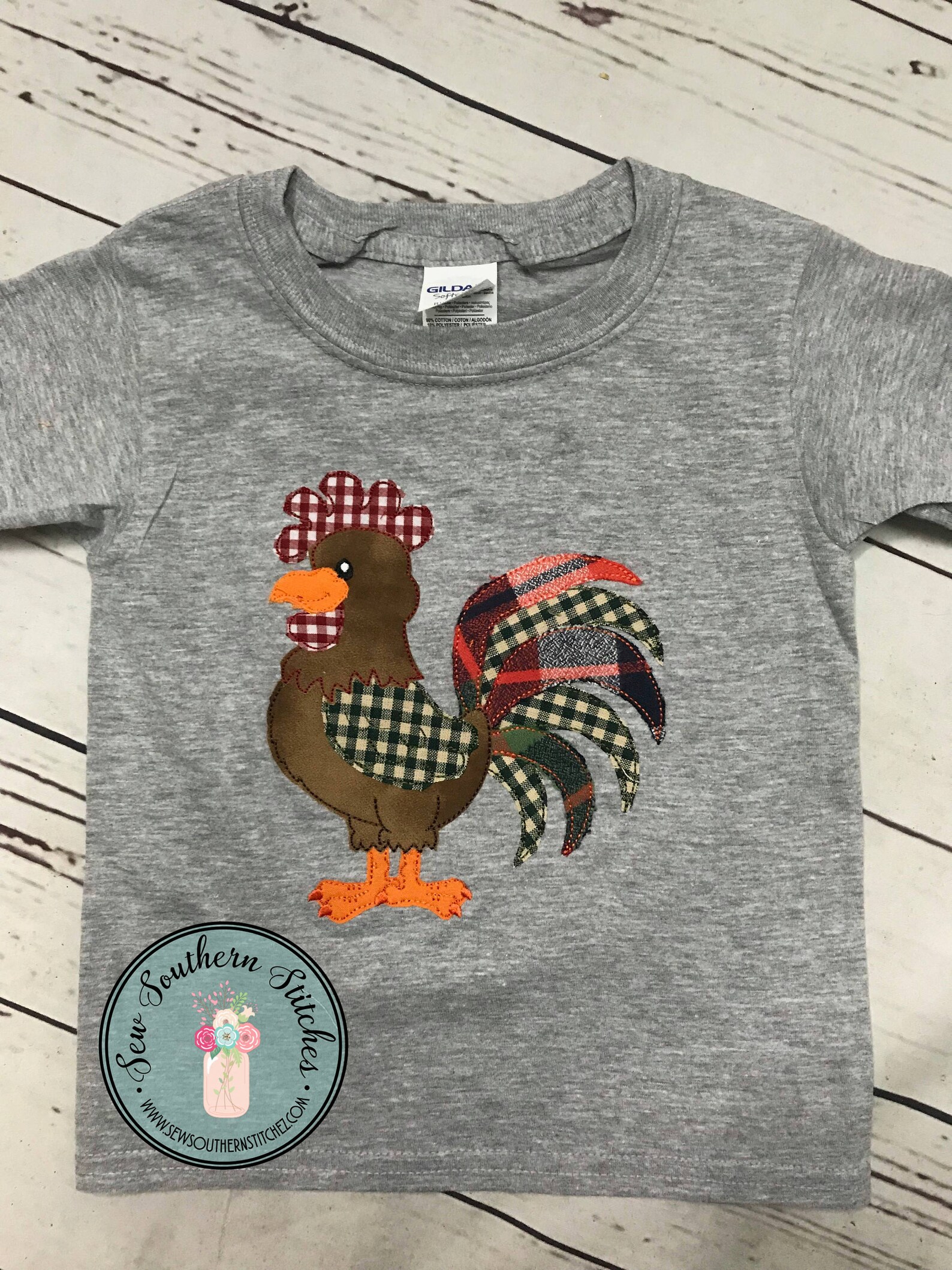 Raggedy Rooster Applique Design Instant Download | Etsy
