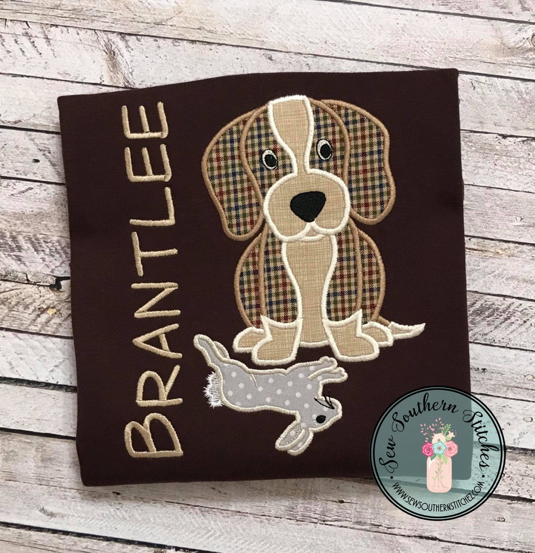 Beagle Dog With Rabbit Applique Design ~ Beagle Hunting Dog ~ Instant ...