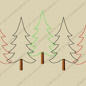 Raggedy Christmas Tree Applique Design ~ 5 Trees in a Row ~ Instant ...