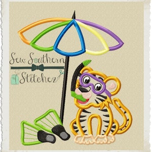 Scuba Diver Tiger Applique Design - Instant Download - Etsy