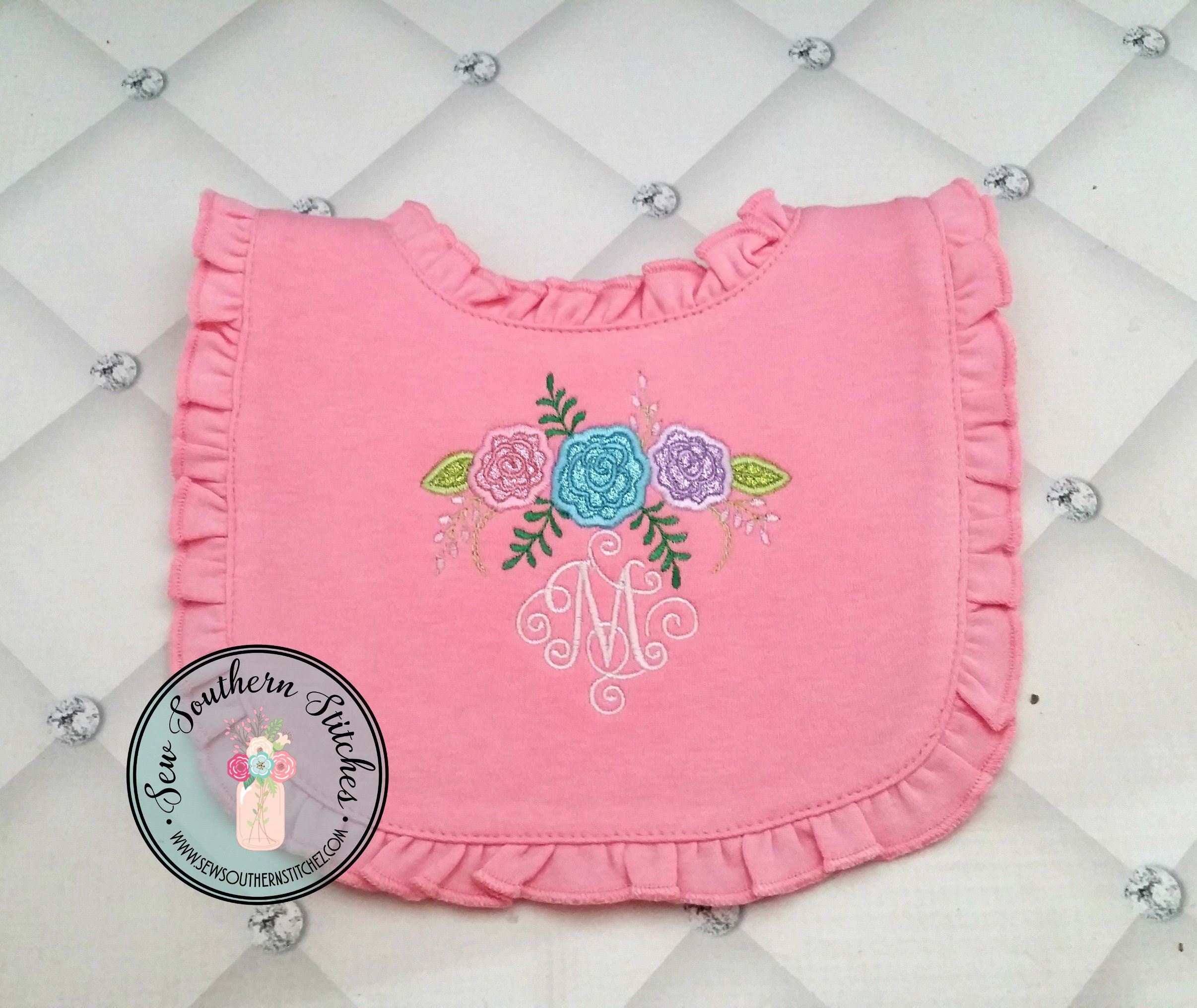 Floral Swag Applique Frame of Flowers Applique Design | Etsy