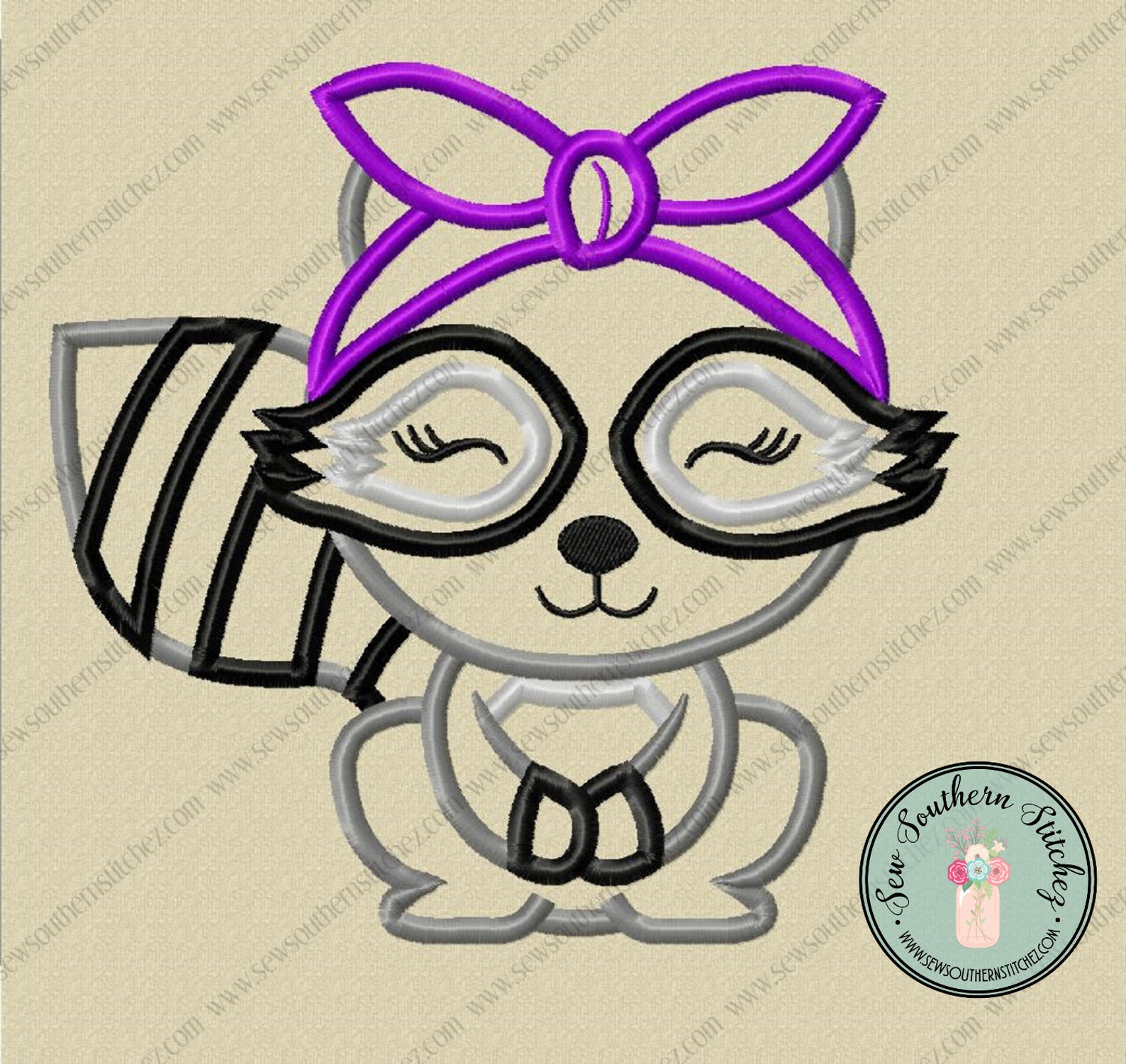 Raccoon Applique Design Raccoon Headband Do Rag Bandana - Etsy