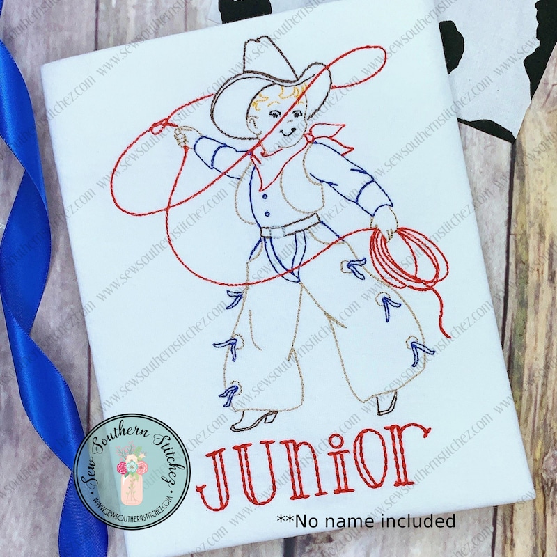 Cowboy Embroidery Design - Etsy