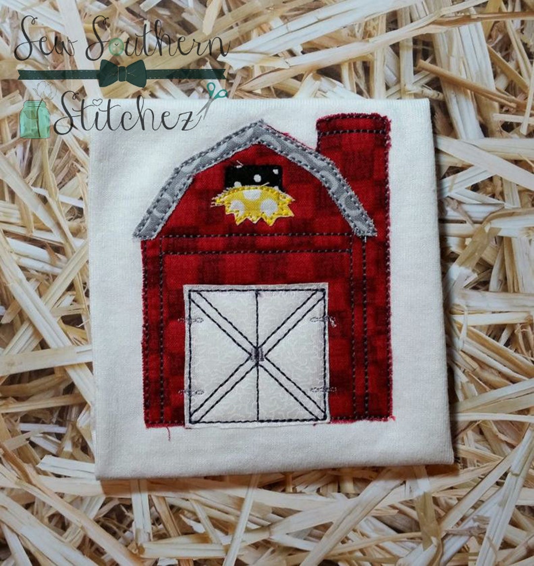 Raggedy Barn Applique Design ~ Bean Finish ~ Quick Stitch ~ Instant ...