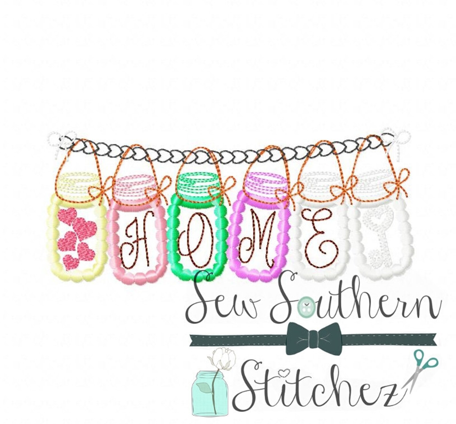 Mason Jar Home Decor Applique Design Mason Jar Banner - Etsy