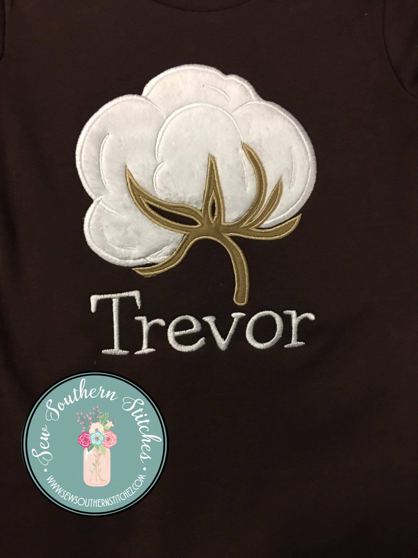 Cotton Boll Applique Design ~ *no Name Included ~ Instant Download - Etsy