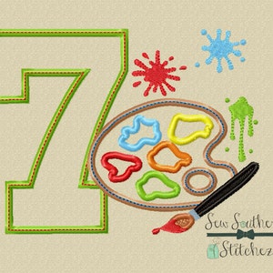 Paint Palette Numbers 1-9 Applique ~ Paint Splatters ~ Instant Download ...