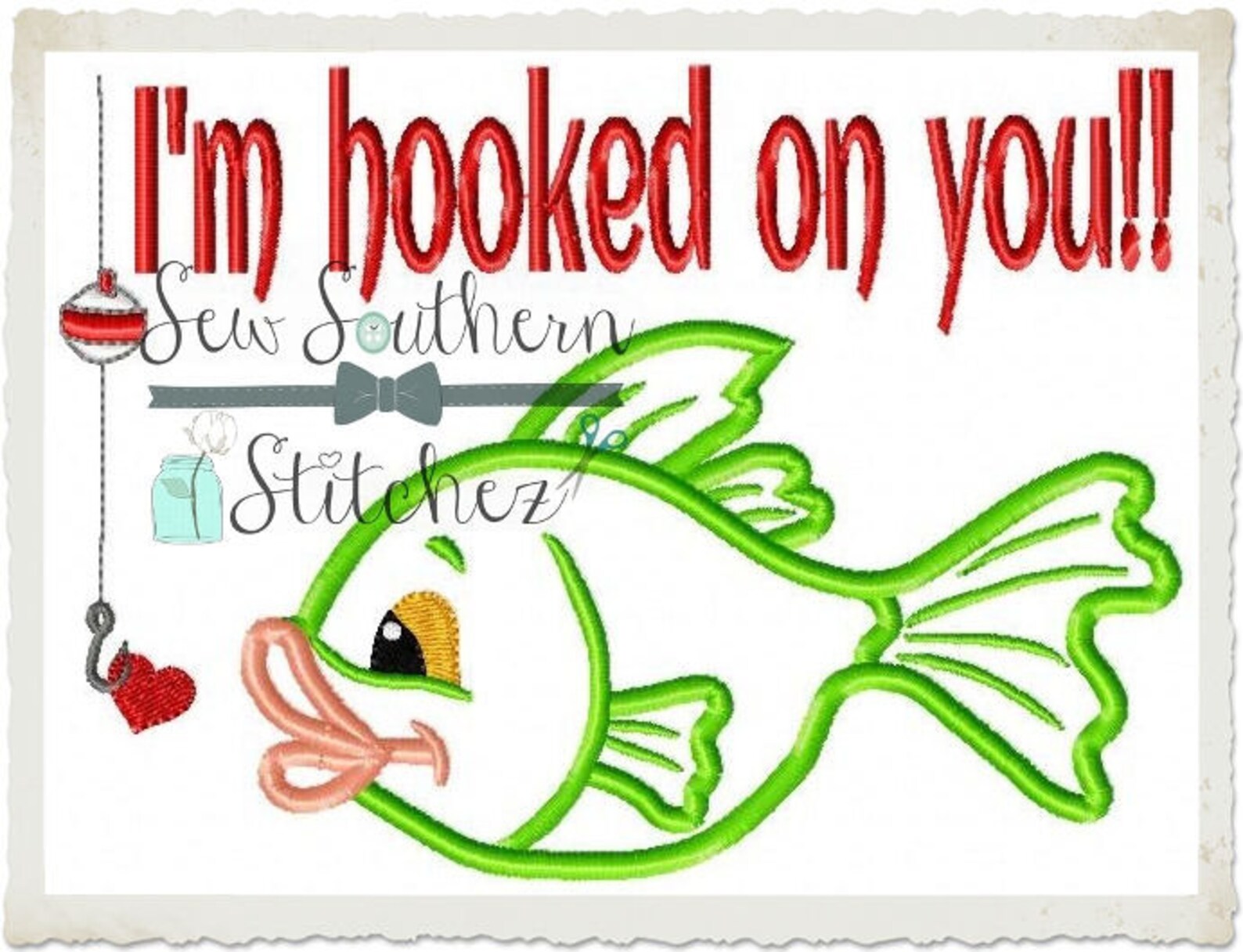 Cute Fish With Saying I'm Hooked on You Instant | Etsy
