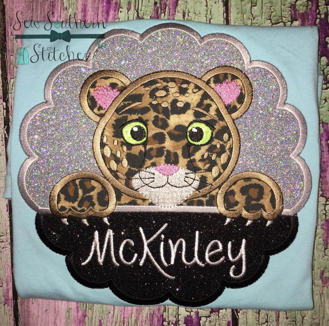 Cheetah Scallop Circle Applique ~ Cheetah Mascot ~ Instant Download - Etsy