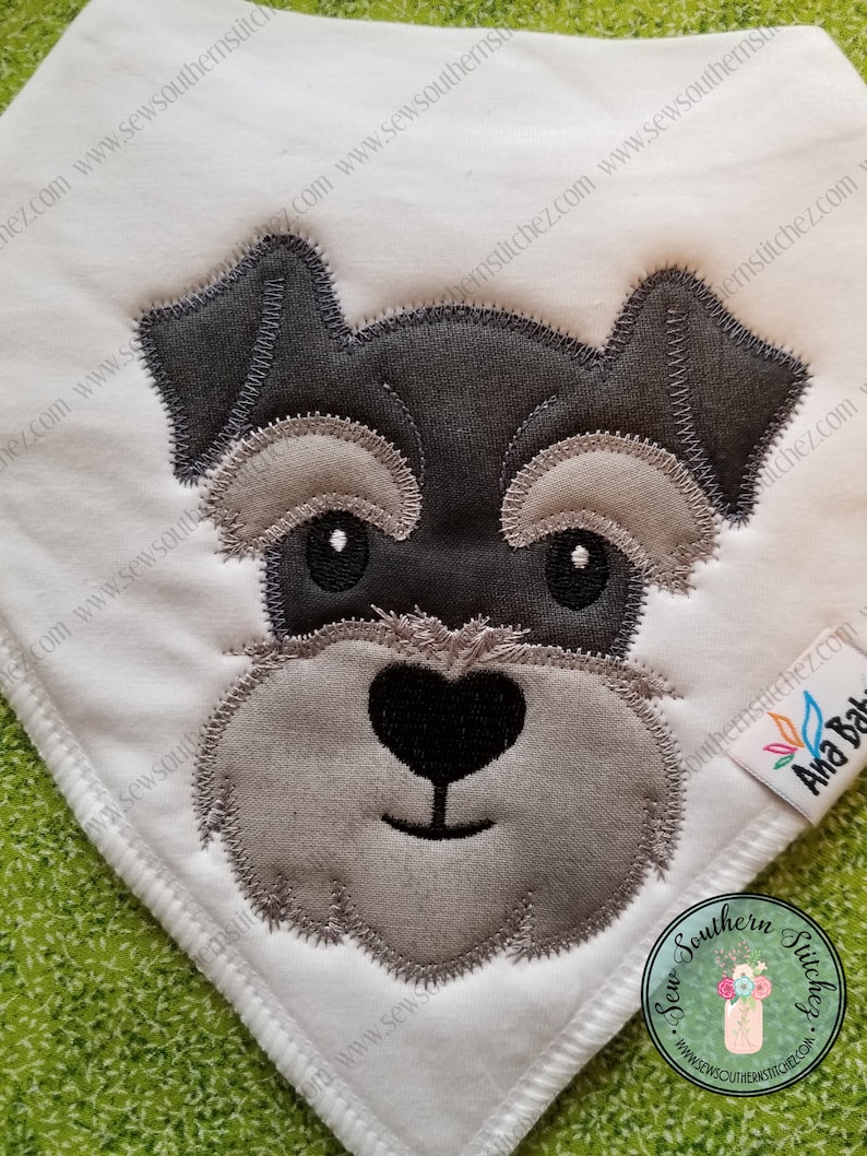 Zig Zag Schnauzer Applique Design ~ Dog Applique ~ Instant Download - Etsy