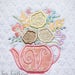 Floral Teapot Applique Design ~ Floral Design ~ Easter or Mother's Day ...