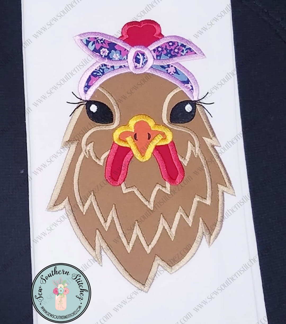Headband Chicken/hen Applique Design ~ Chick Wearing Bandana/headband ...
