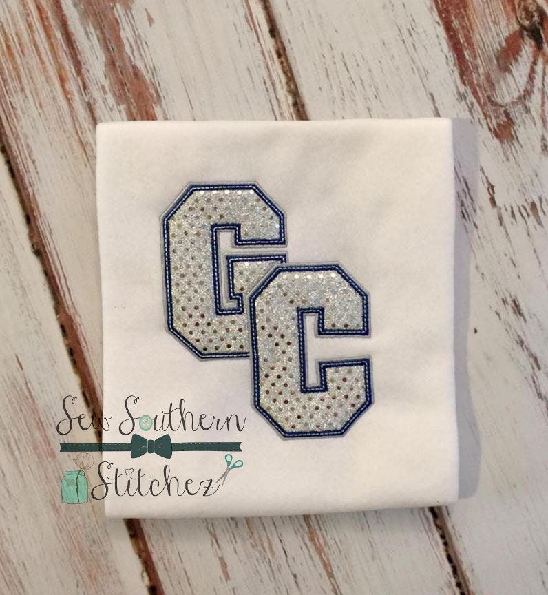 GC Double Varsity Letter Applique Design ~ Greene County High School ...