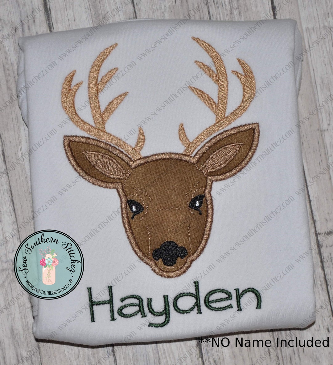 Simple Deer Head Applique Design ~ Deer With Horns ~ Instant Download ...