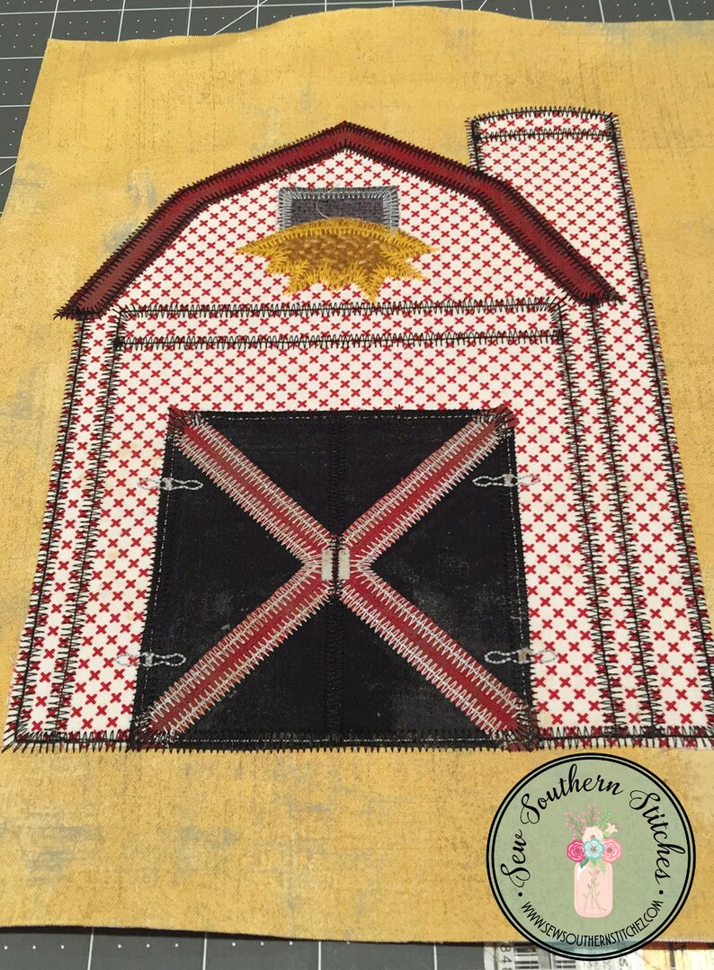 Zig Zag Barn Applique Design Farm Animals House Place to - Etsy